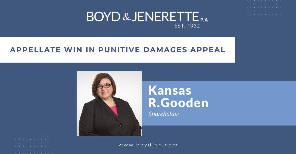 Appellate Win in Punitive Damages Appeal - Boyd & Jenerette